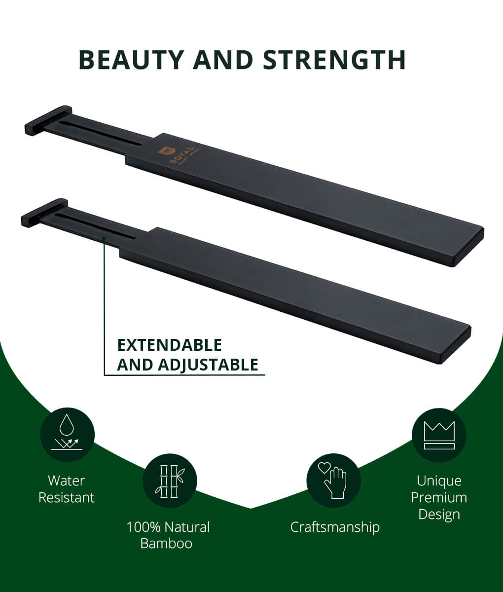 Black Drawer Dividers Set of 4 Black | Royal Craft Wood®