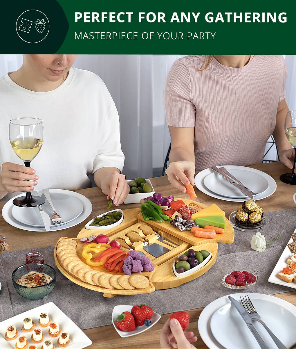 Rotating Cheese Board With Knives from Royal Craft Wood