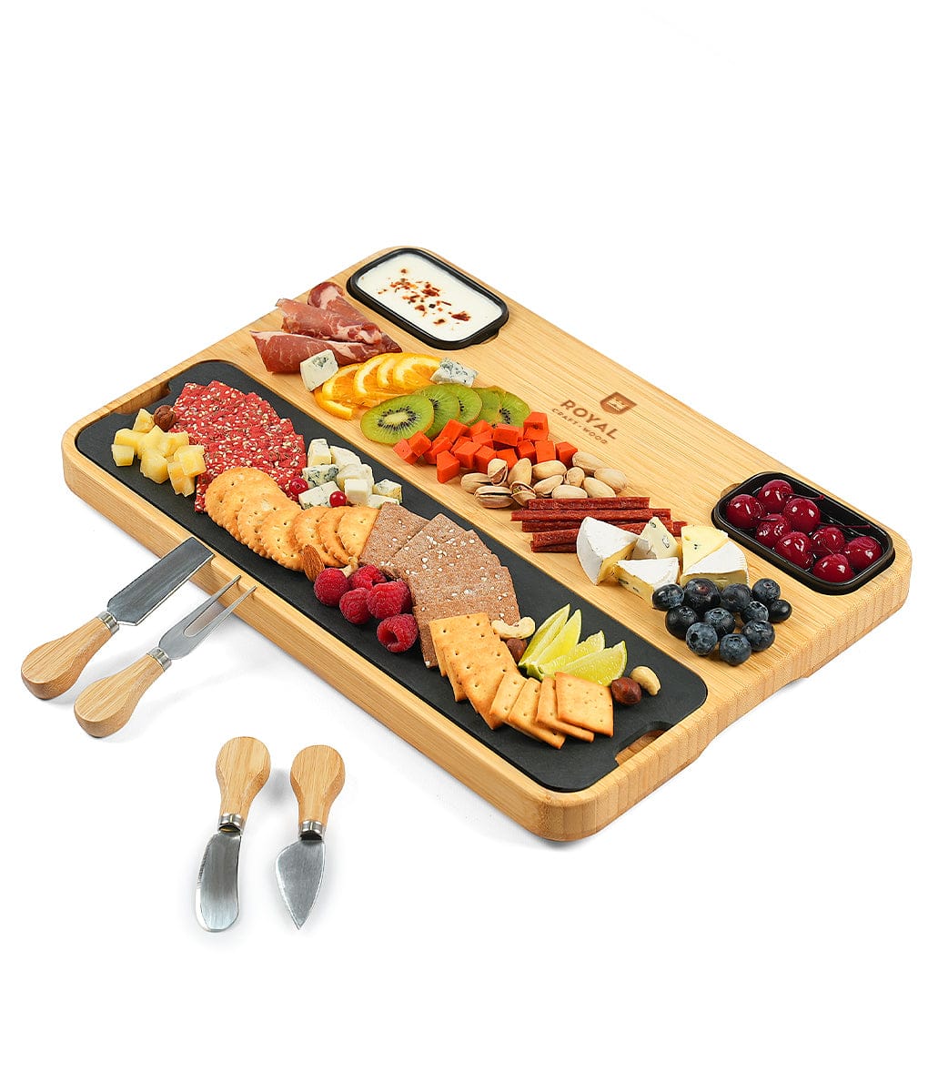 Cracker and Cheese Tray with Slate | Royal Craft Wood®