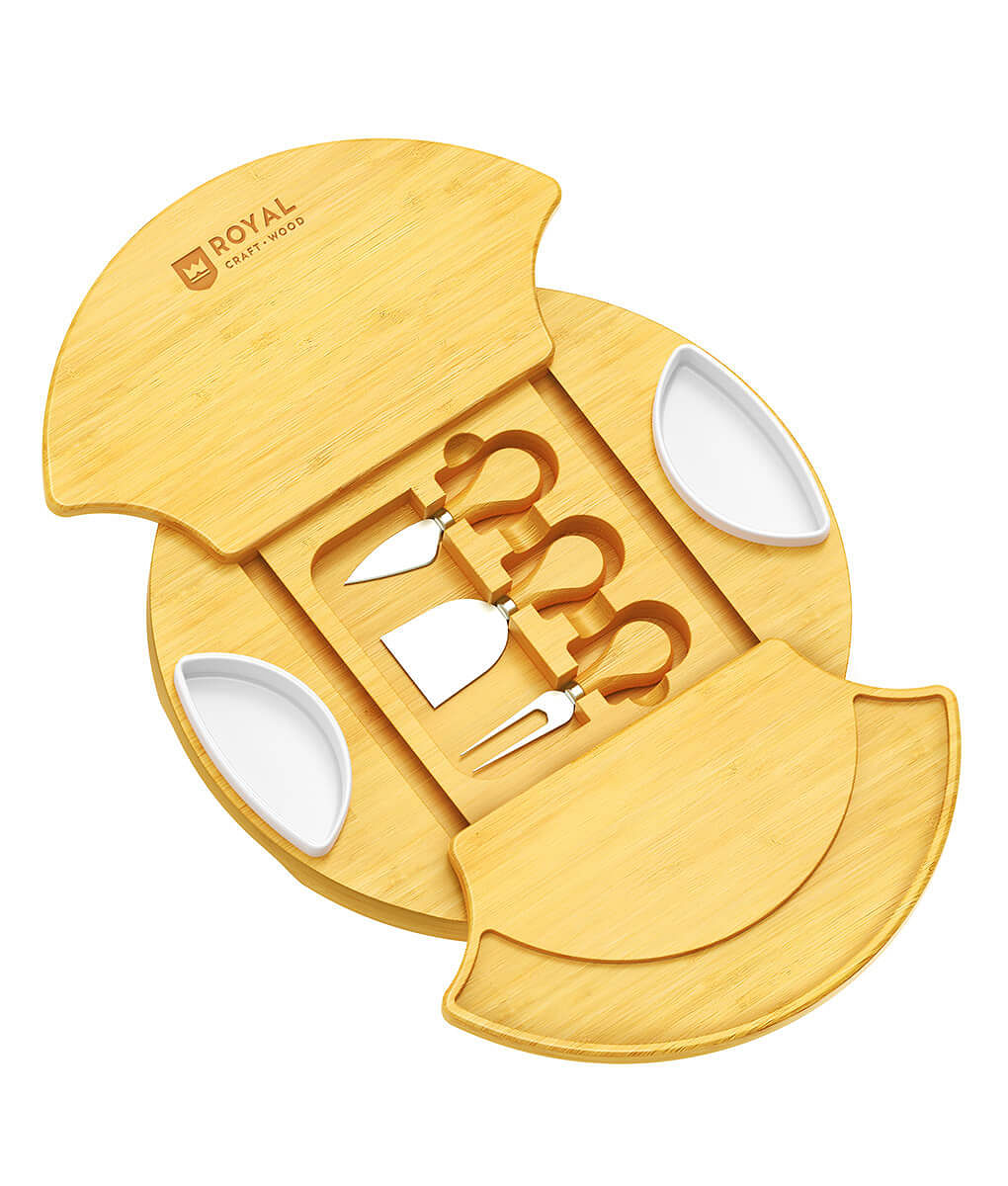 Rotating Cheese Board With Knives from Royal Craft Wood