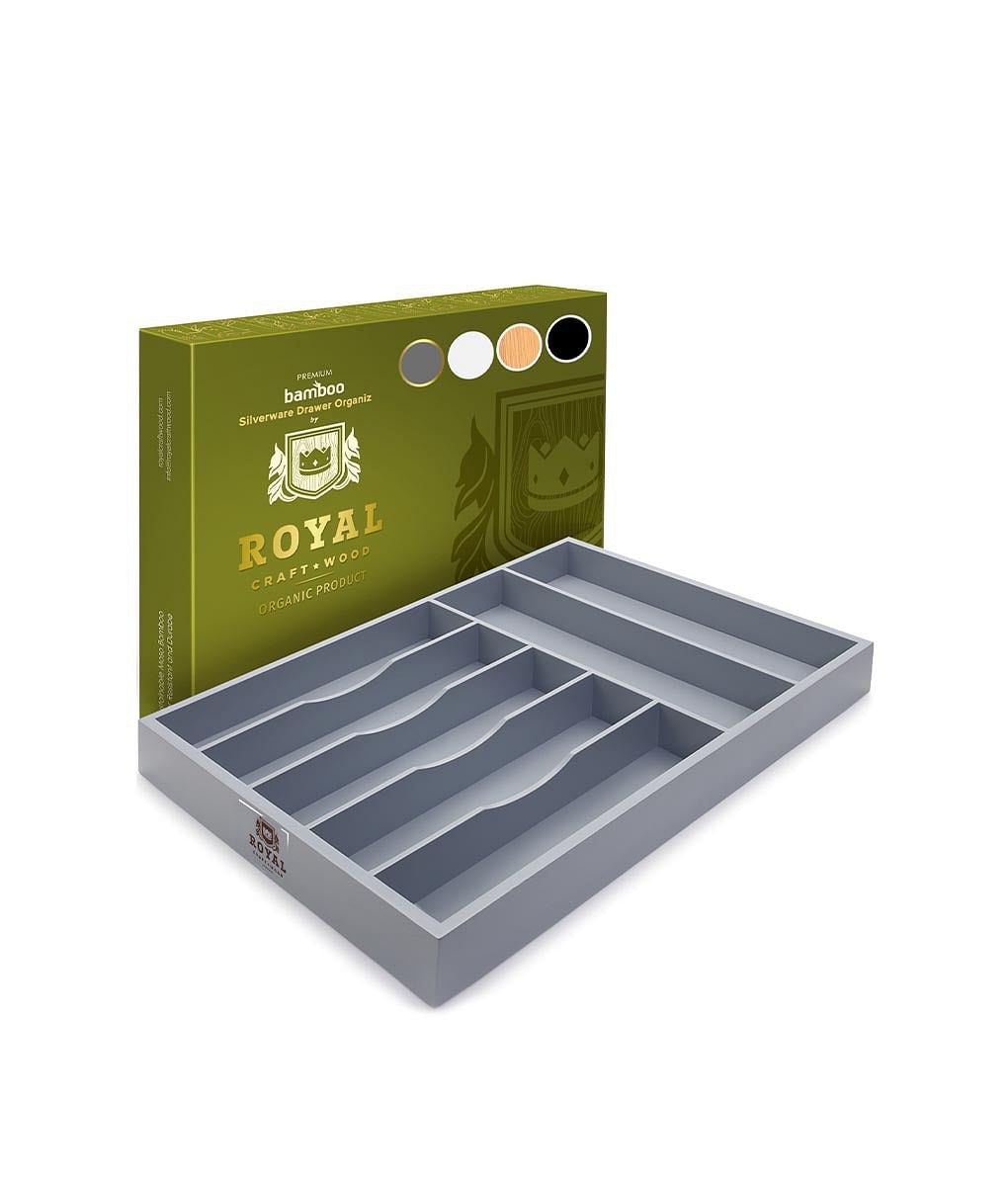 Gray Silverware Tray, 17x13" | Royal Craft Wood®